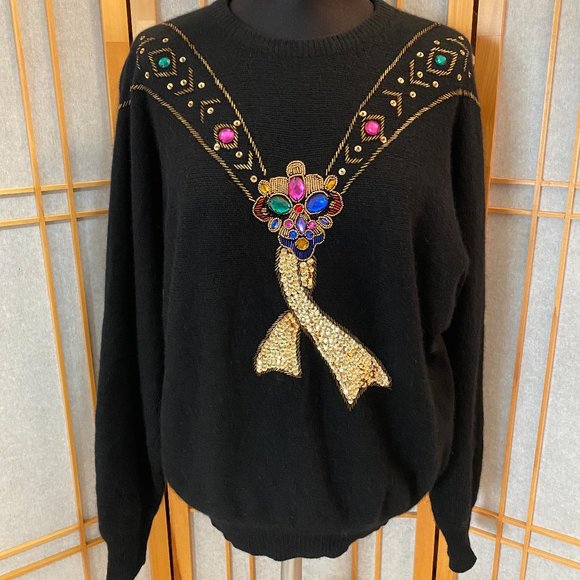 In Charge | Sweaters | Womens 9s Embellished Angora Sweater | Poshmark
